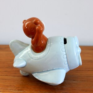 Kitsch Bear in a Plane Money Box Money Bank, Kitsch Money Box, Ceramic ...