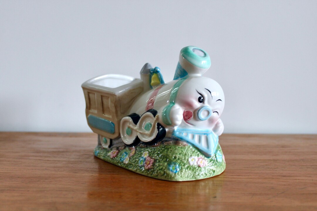 Vintage Kitsch Train Planter Retro Plant Pot, Kitsch Plant Pot, Ceramic ...