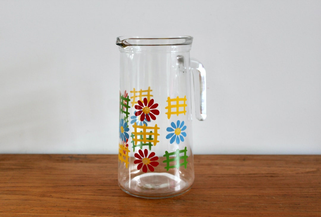 Italian Glass Jug With a Floral Pattern Alfresco Dining, Summer Party ...