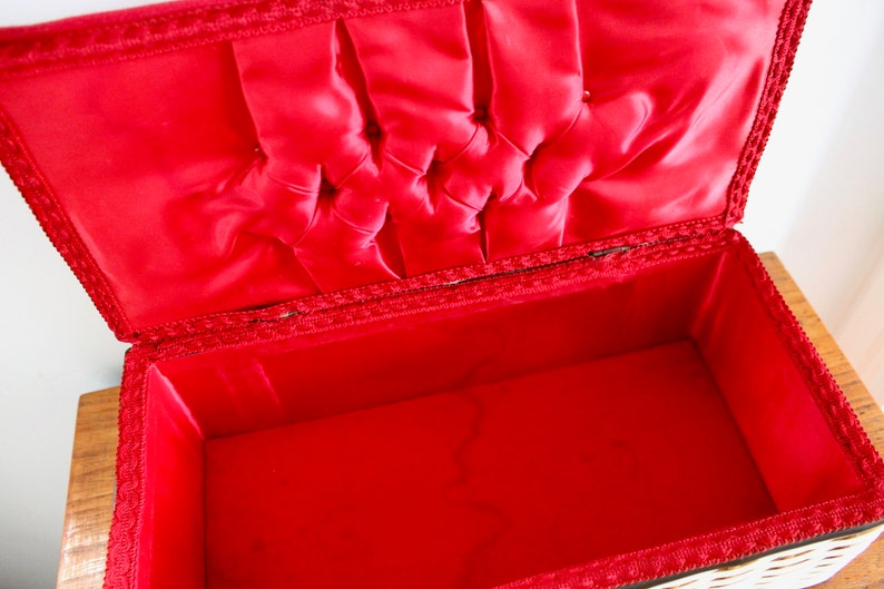 Vintage Woven Red Sewing Box Mid Century 1960s Retro Sewing - Etsy
