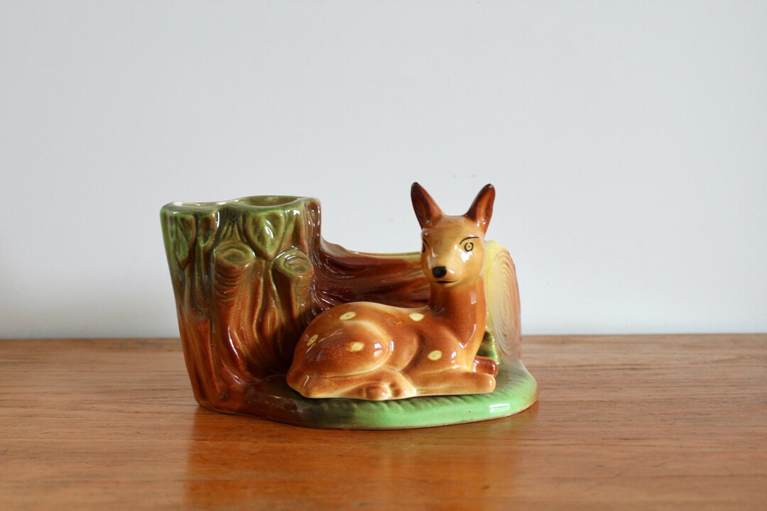 Vintage Kitsch Deer Planter by Sandygate Pottery Devon, Made in England ...