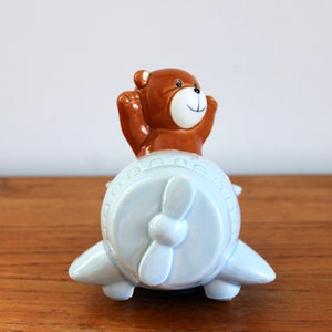 Kitsch Bear in a Plane Money Box Money Bank, Kitsch Money Box, Ceramic ...