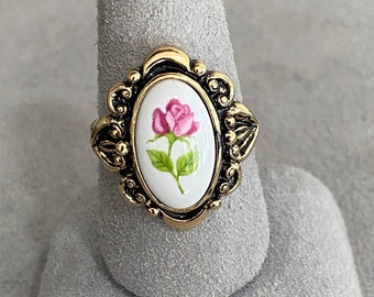 Avon Pink Rose Ring - Etsy