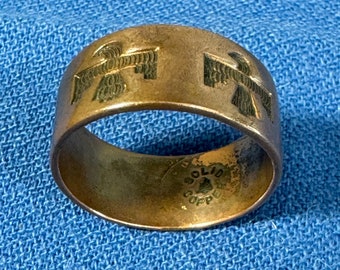 Estate Vintage Signed Wheeler Manufacturing Company Copper Tribal Ring ...