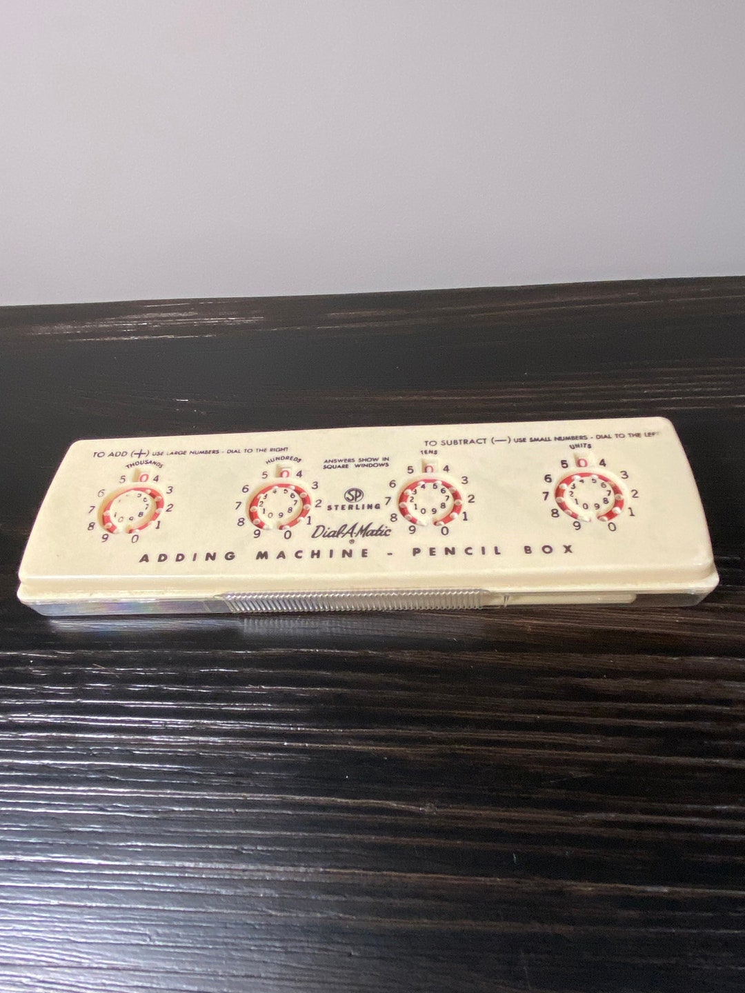 1958 Sterling Plastic Co. Plastic Adding Machine/pencil Box W/case and ...