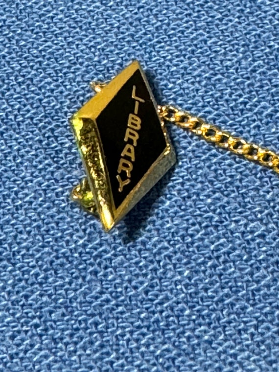 1970 Vintage Library Tie Tack/Lapel Pin - Gem