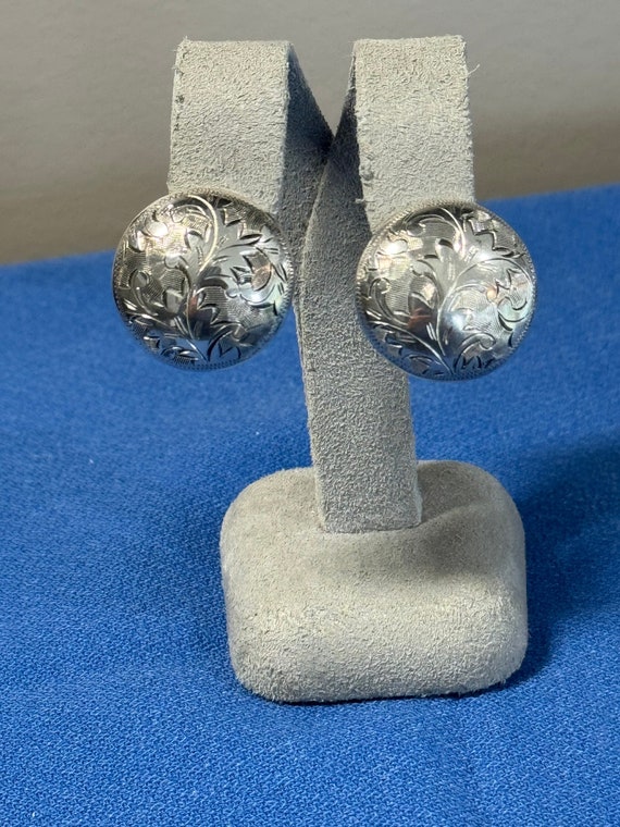 VINTAGE JAPAN MARKED 950 STERLING SILVER ENGRAVED SCE… - Gem