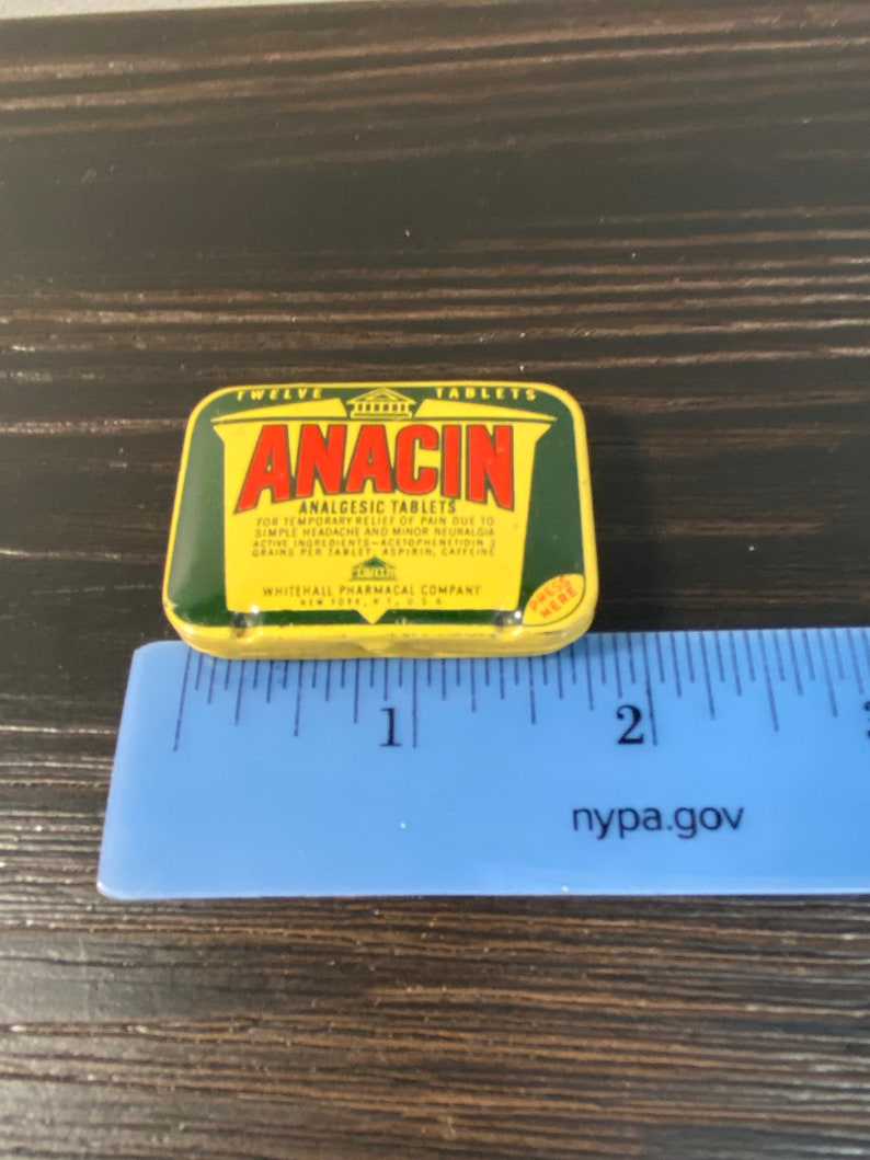 Vintage Anacin Twelve Tablet Pill Tin - Etsy