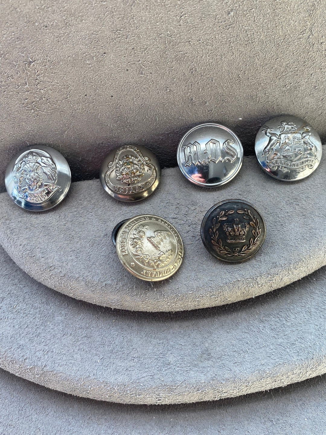 6 Antique Uniform Buttons - Etsy