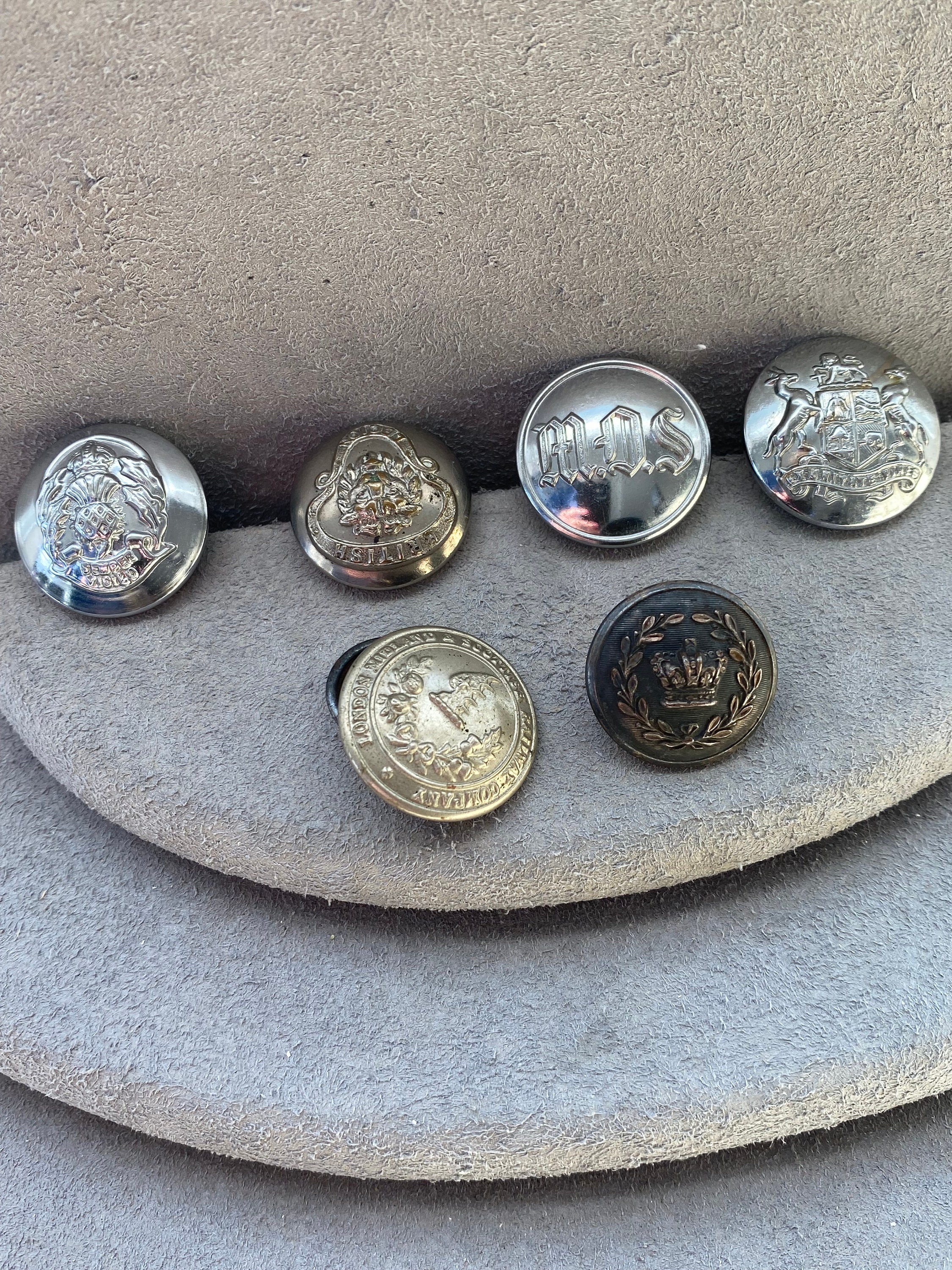 6 Antique Uniform Buttons - Etsy