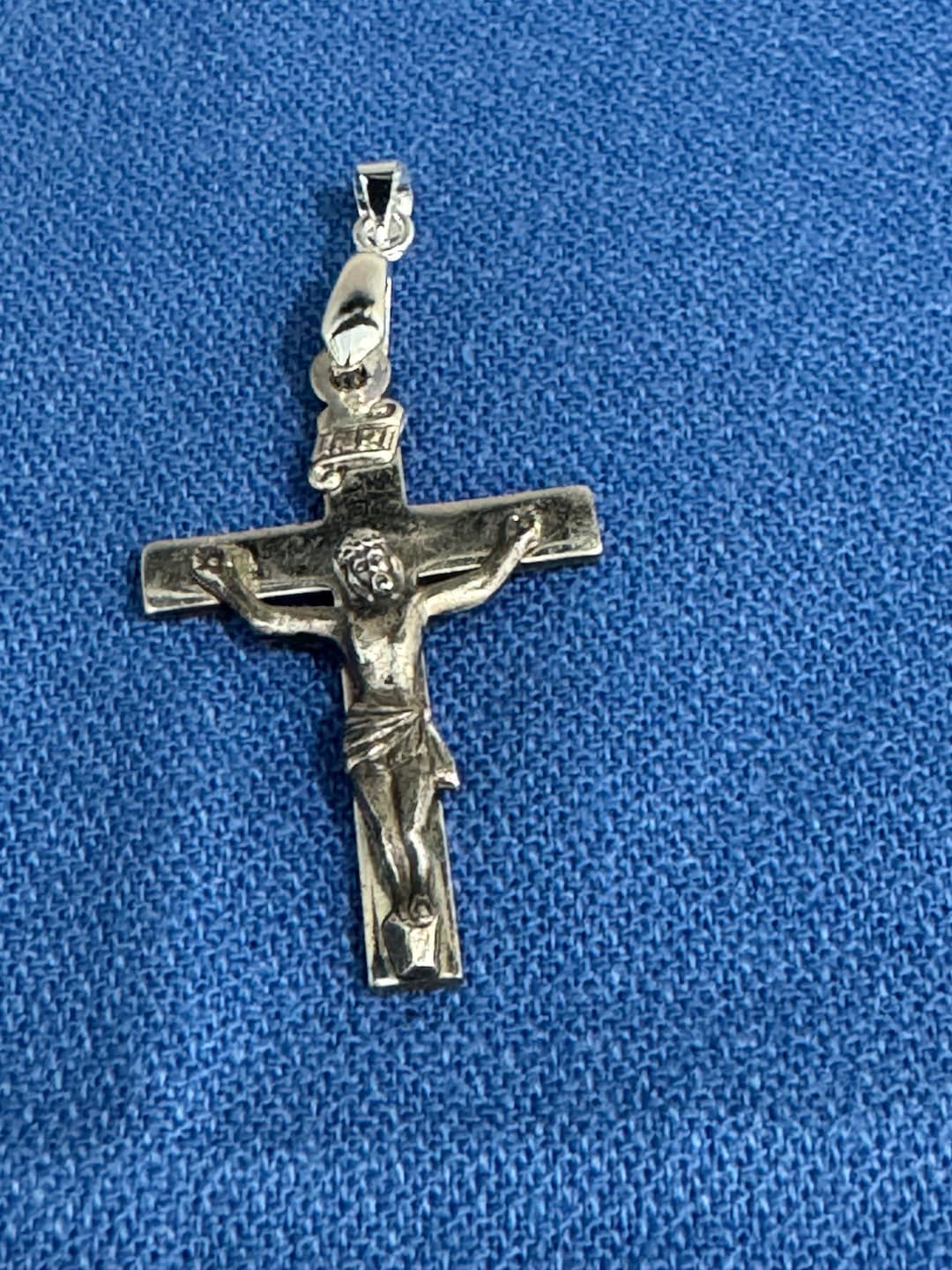Vintage Creed Sterling Silver Crucifix Cross Pendant - Etsy