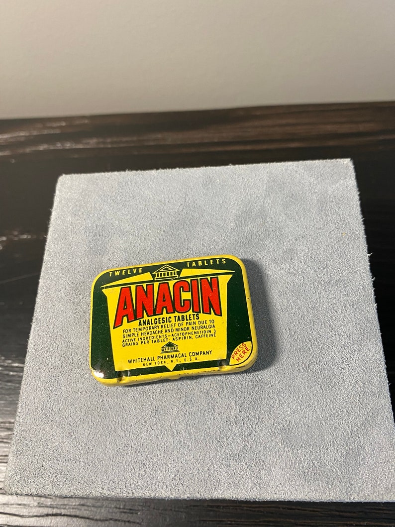 Vintage Anacin Twelve Tablet Pill Tin - Etsy