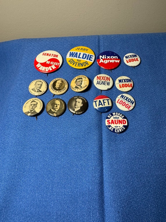 political campaign buttons - Gem