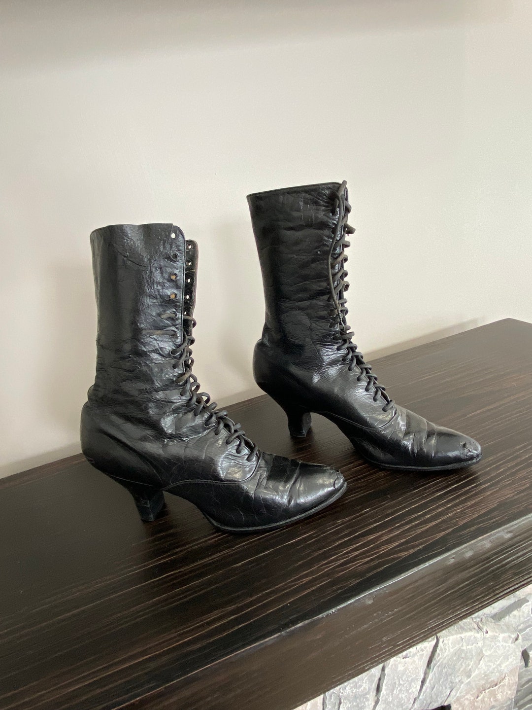 Victorian 1920's Leather High Top Lace up Shoes by RH Fyfe & Co ...
