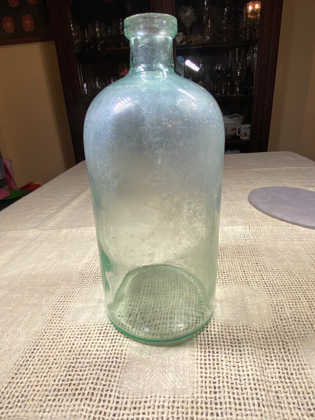 1880's Antique Aqua Blue Bullalo Lithia Water Bottle Clarksville VA ...