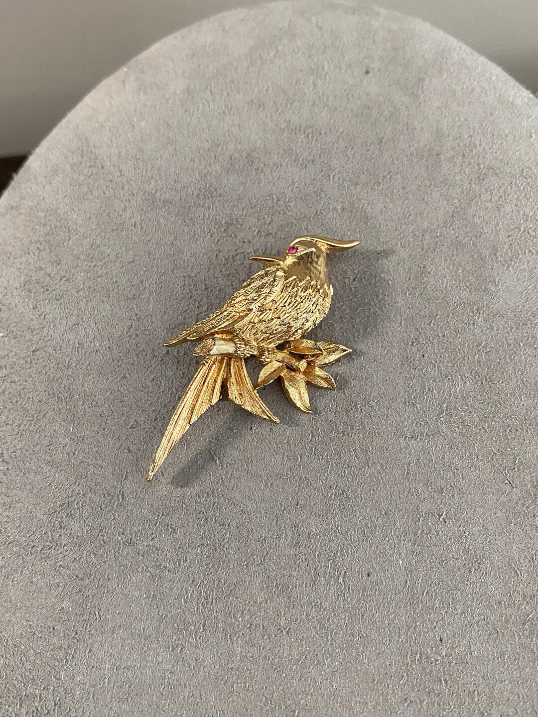 Vintage Napier Brushed Gold Tone Tropical Bird Brooch - Etsy