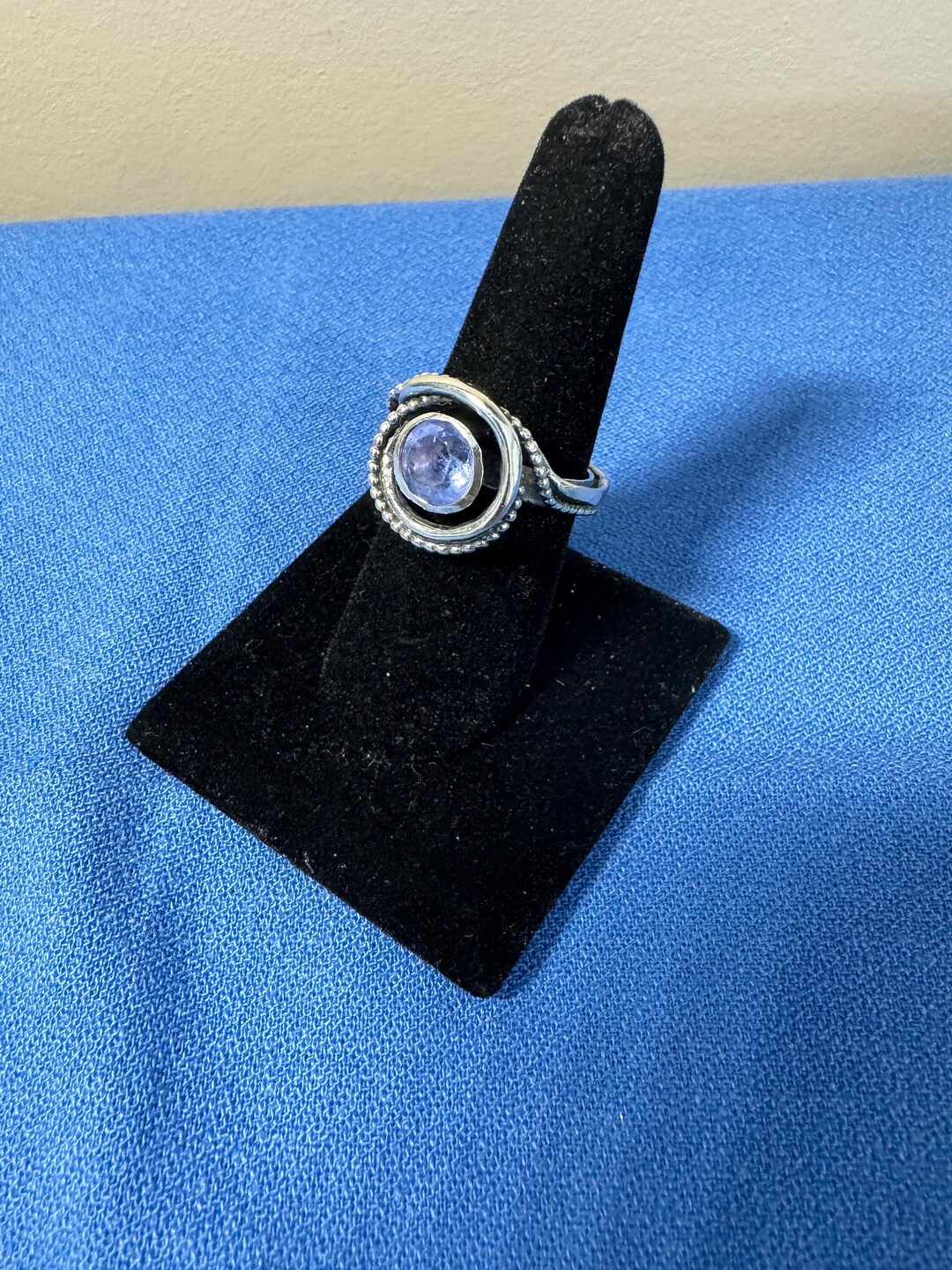 Vintage Sterling Silver and Blue Stone Ring - Etsy