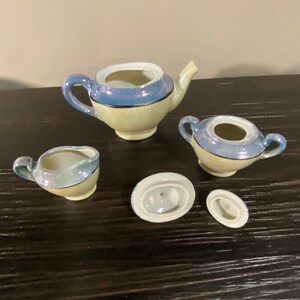 Vintage 17 Piece Child's Toy Blue Lusterware Porcelain Tea Set - Etsy