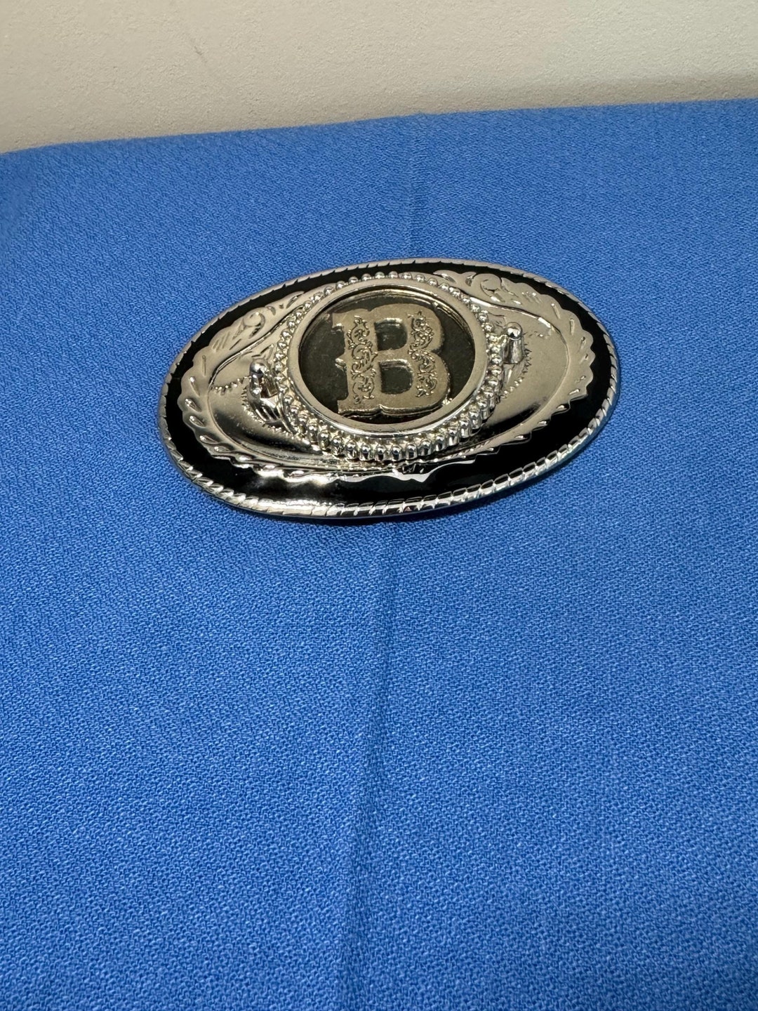 Silver Tone and Black Initial b Belt Buckle - Etsy