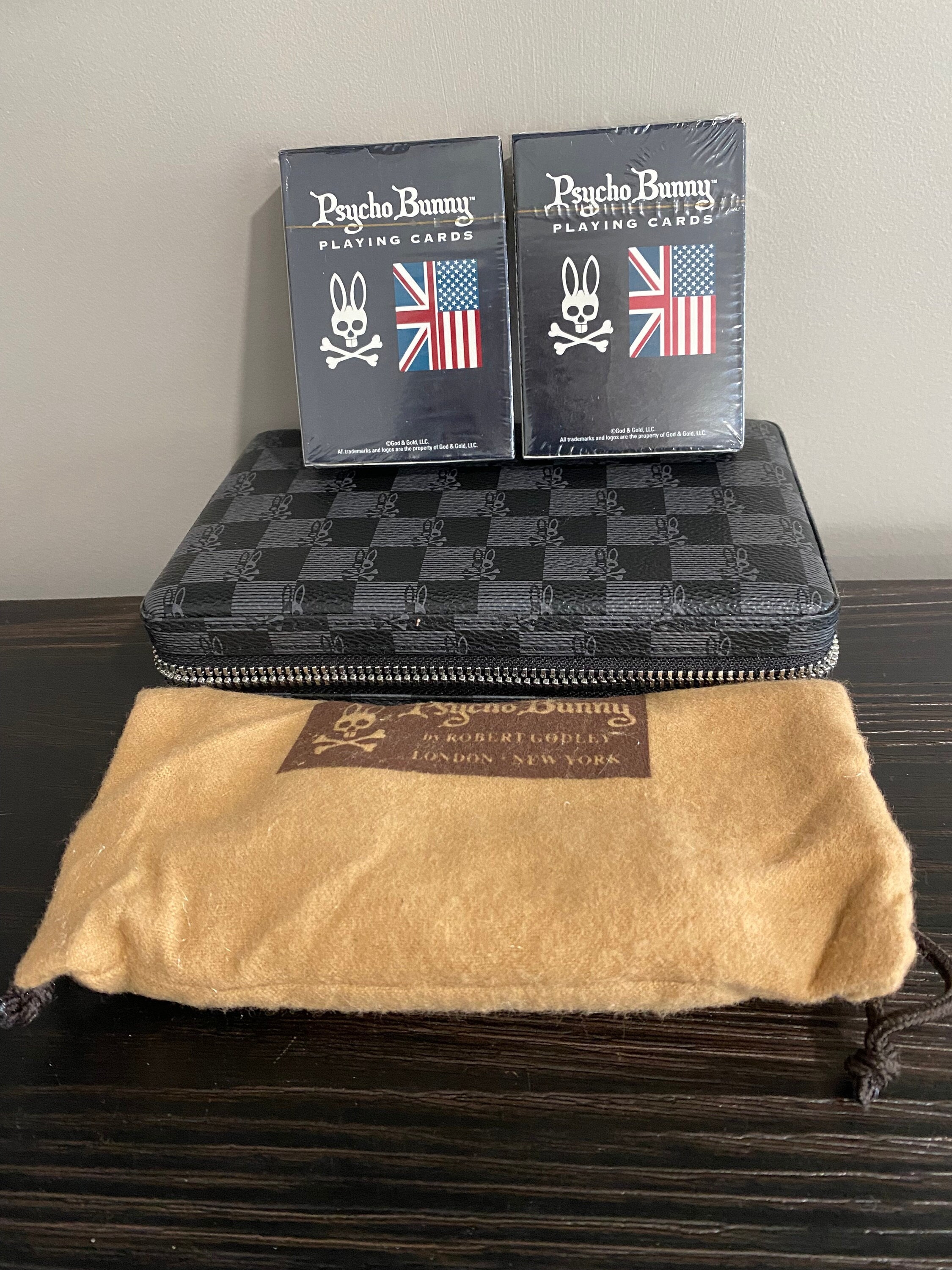 Rare Vintage (never Used) Psycho Bunny Playing Cards With Pouch and ...