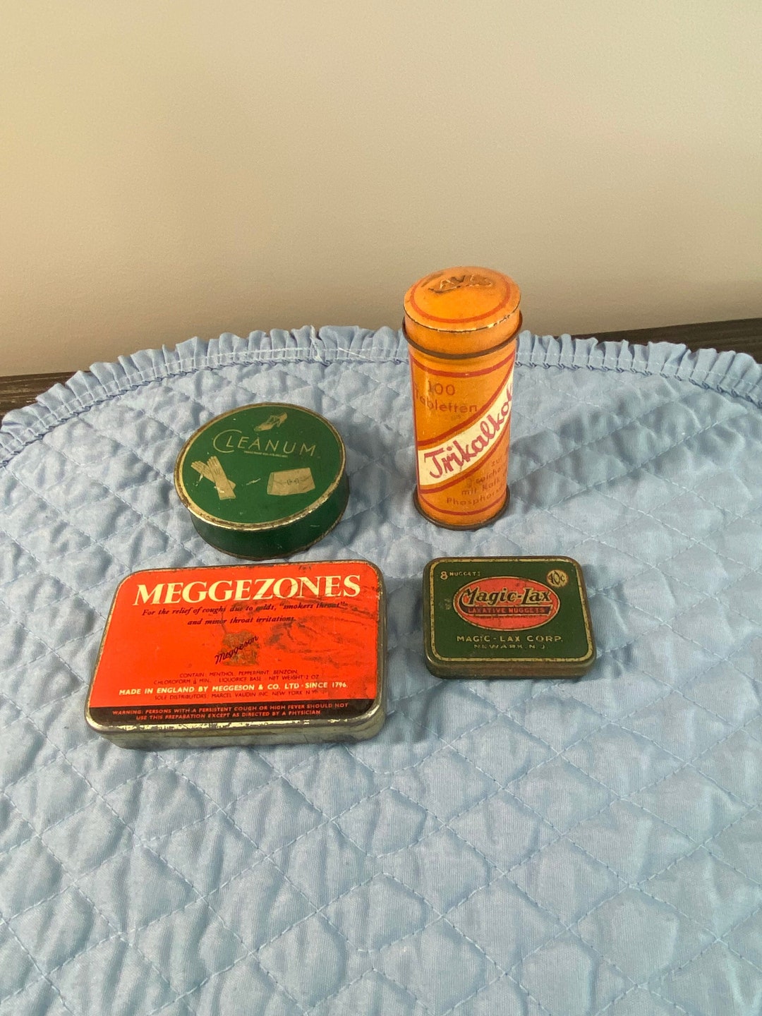 4 Different Vintage Advertising Tins - Etsy