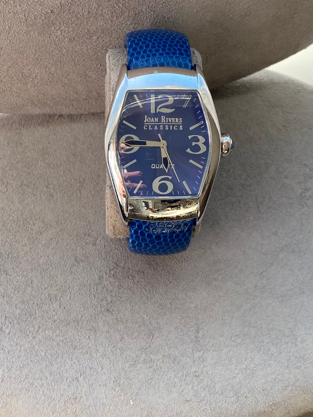 Signed Joan Rivers Blue Leather Cuff Women's Watch - Etsy