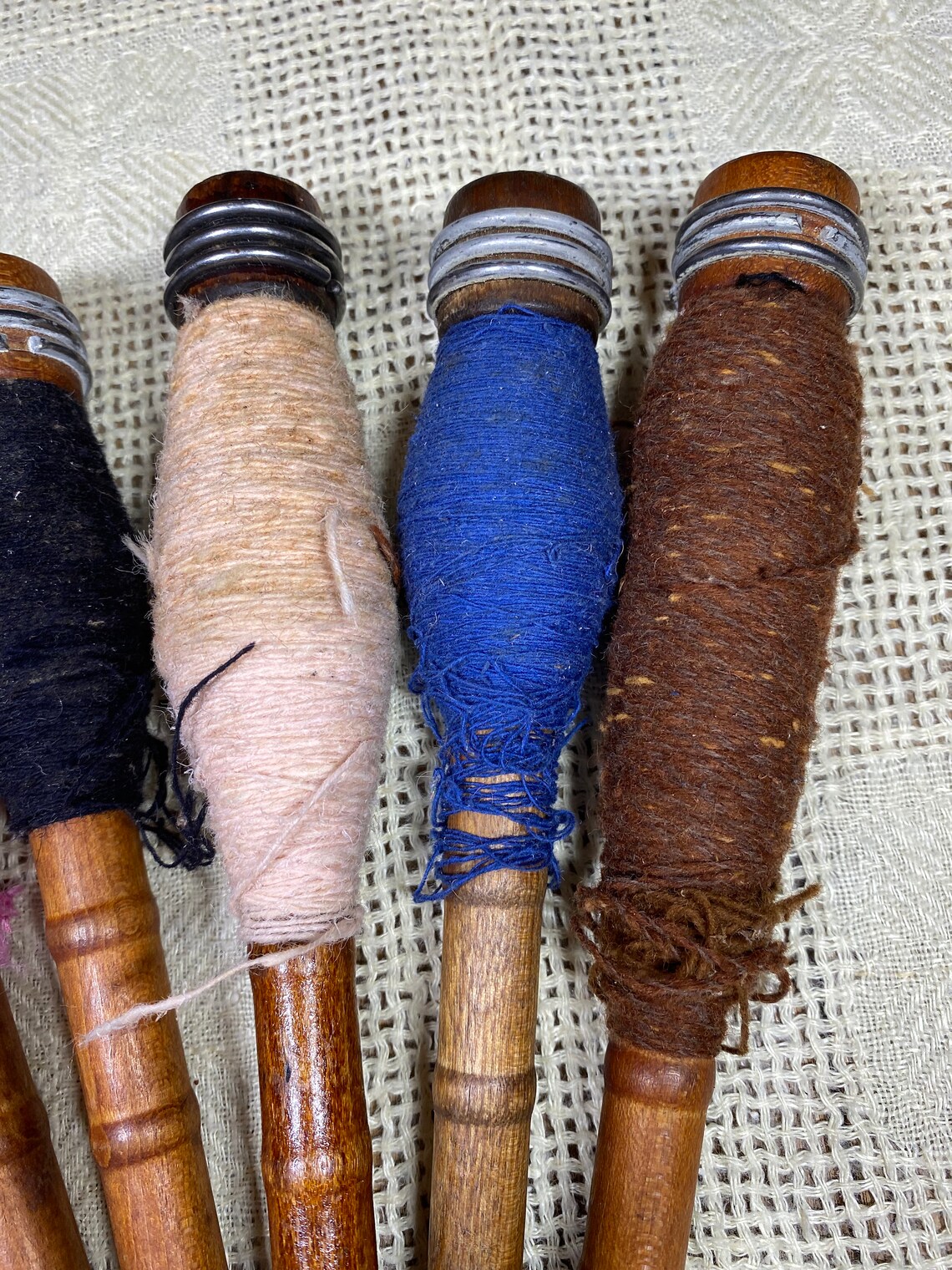 5 Vintage Oak Wood Thread Spool Bobbin - Etsy