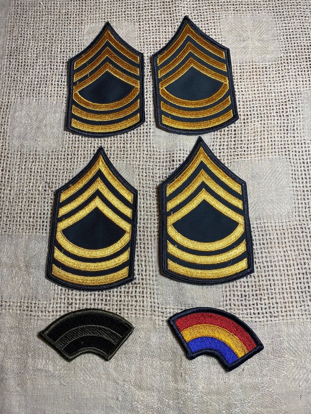 4 Master Sergeant US Army Chevron Rank Patch -- 2 US Army 42nd Infantry ...