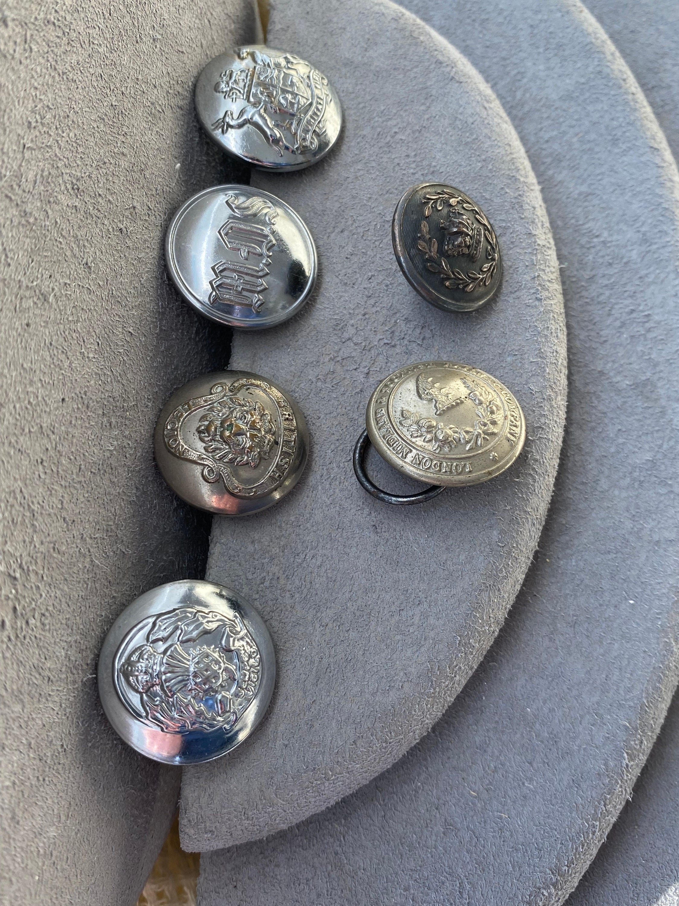 6 Antique Uniform Buttons - Etsy