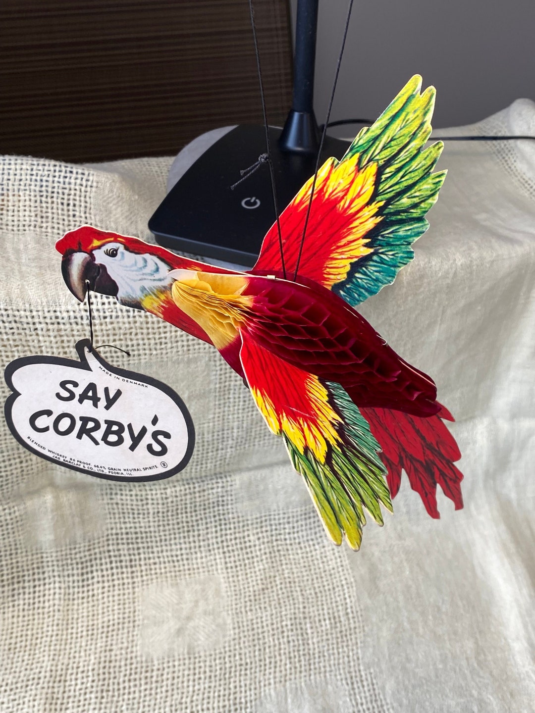 Corby's Whiskey Paper Hanging Advertising Parrot Sign With "say Corby's ...