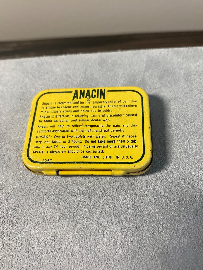 Vintage Anacin Twelve Tablet Pill Tin - Etsy