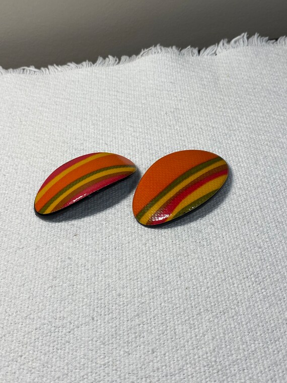 Pair of Vintage Plastic Shoe Clips Made in France - Gem