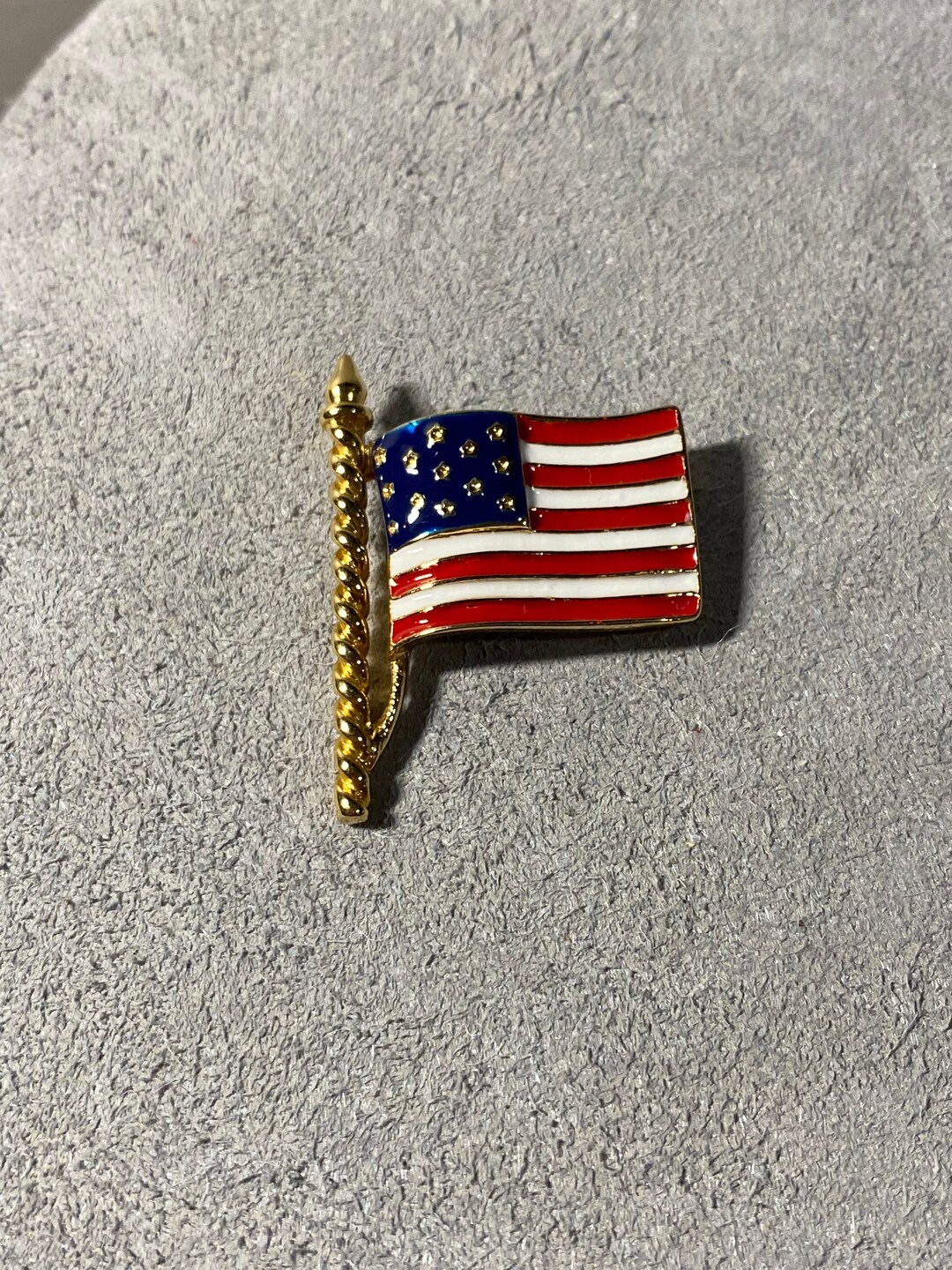 Vintage American Flag Brooch Signed Trifari - Etsy