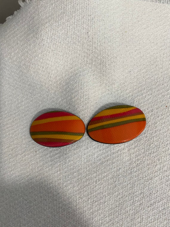 Pair of Vintage Plastic Shoe Clips Made in France - Gem
