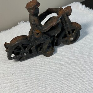 Vintage Cast Iron Motorcycle With Rider - Etsy