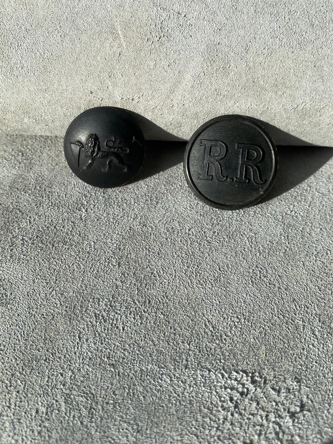 2 Antique Black Uniform Buttons - Etsy
