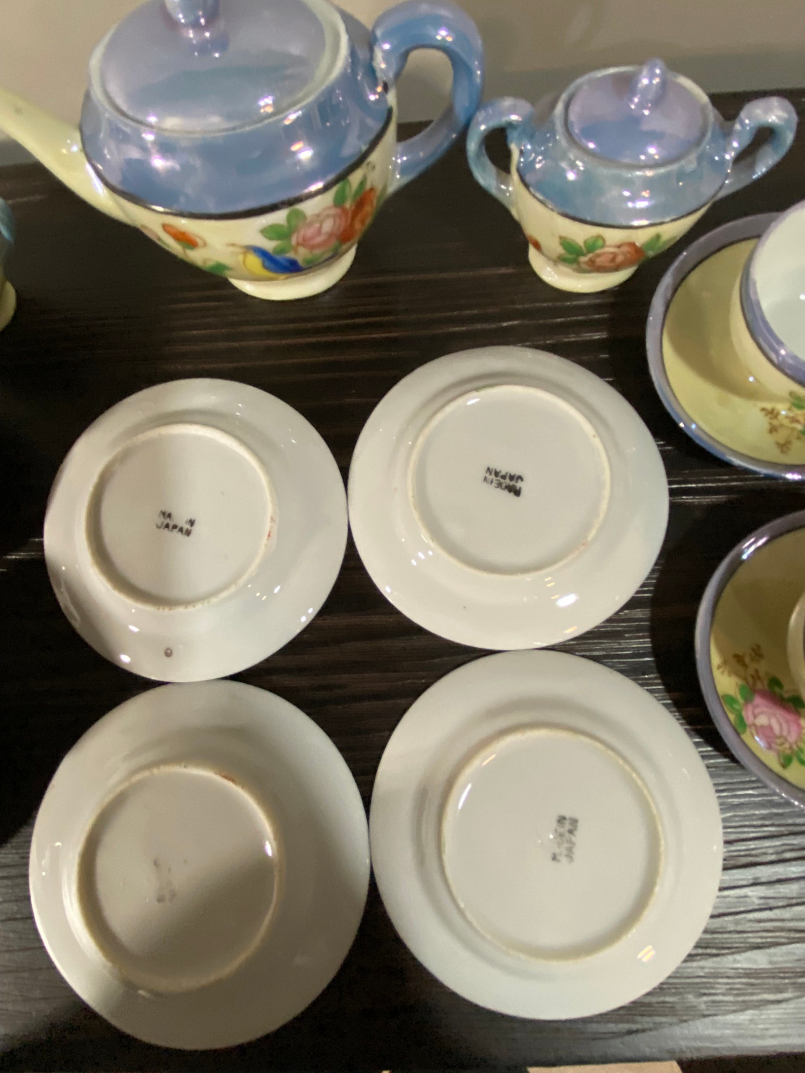 Vintage 17 Piece Child's Toy Blue Lusterware Porcelain Tea Set - Etsy