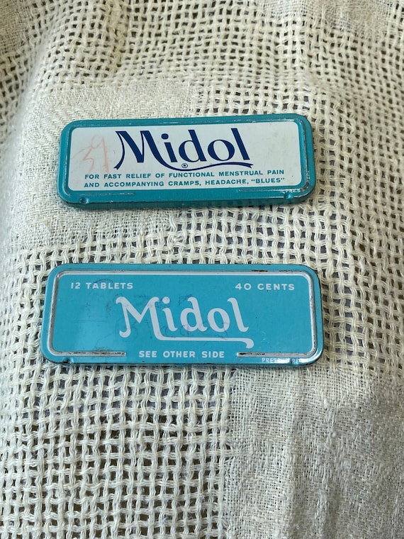 Vintage Midol Tablet Tins 2 - Etsy