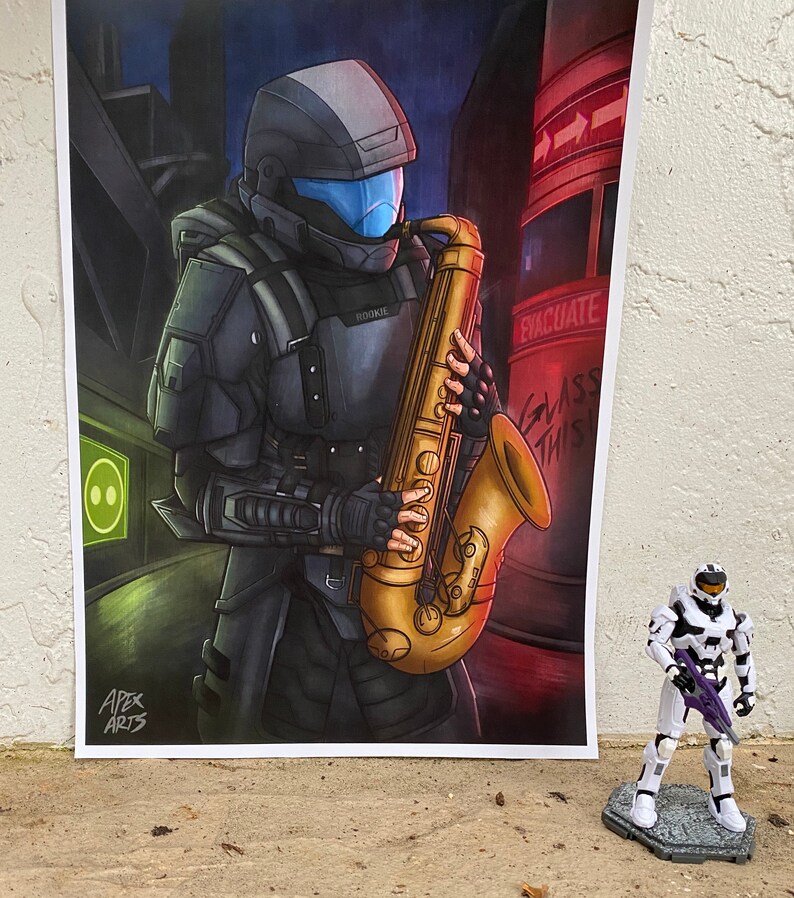 Halo 3: ODST Saxophone Print | Etsy