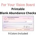 Printable Blank Abundance Checks for Your Vision Board Law of - Etsy