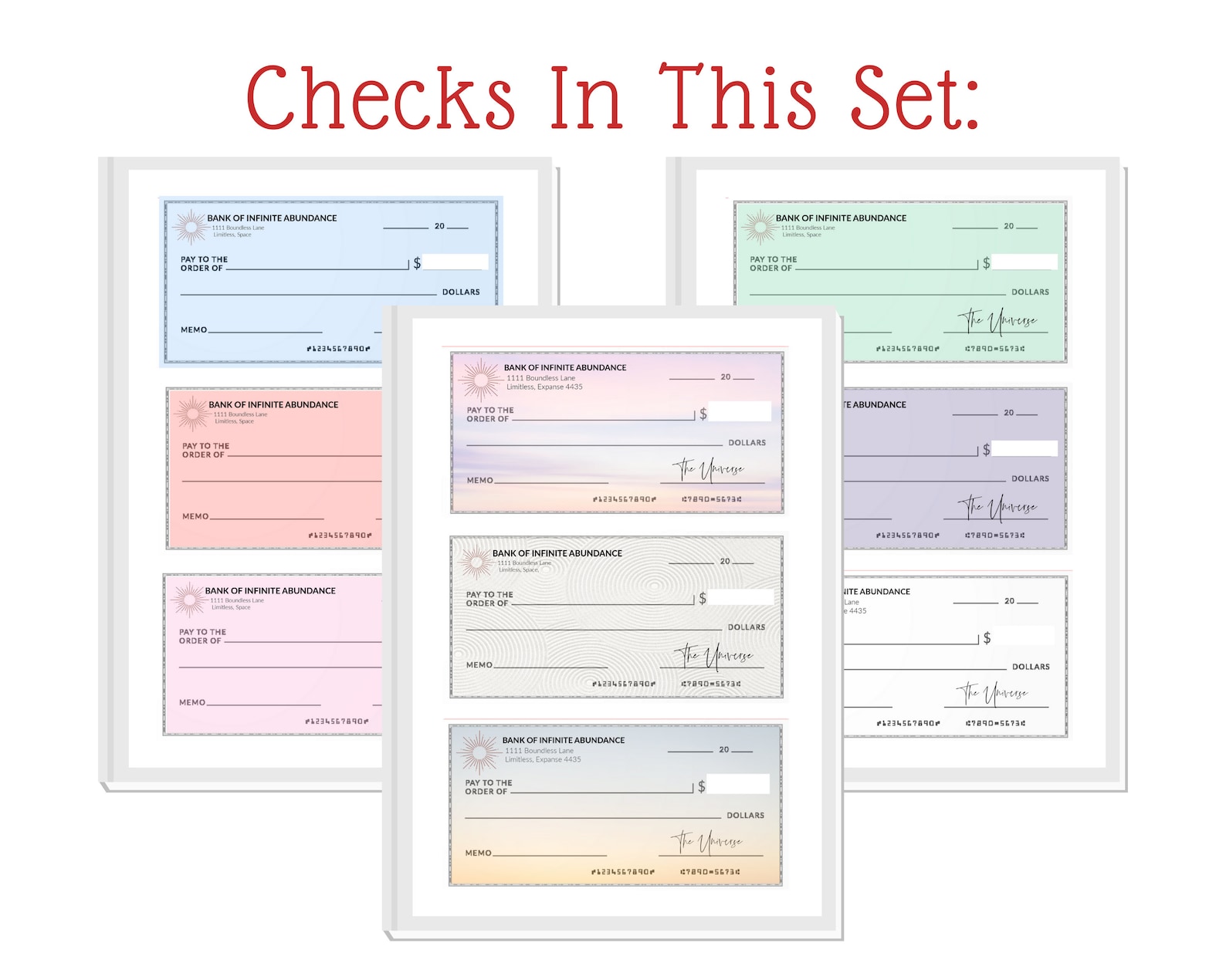 Printable Blank Abundance Checks for Your Vision Board, Law of ...