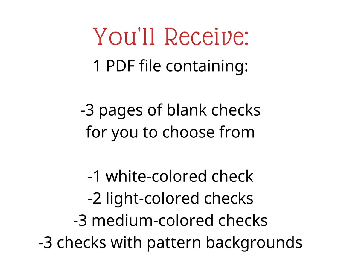 Printable Blank Abundance Checks for Your Vision Board, Law of ...