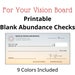 Printable Blank Abundance Checks for Your Vision Board, Law of ...
