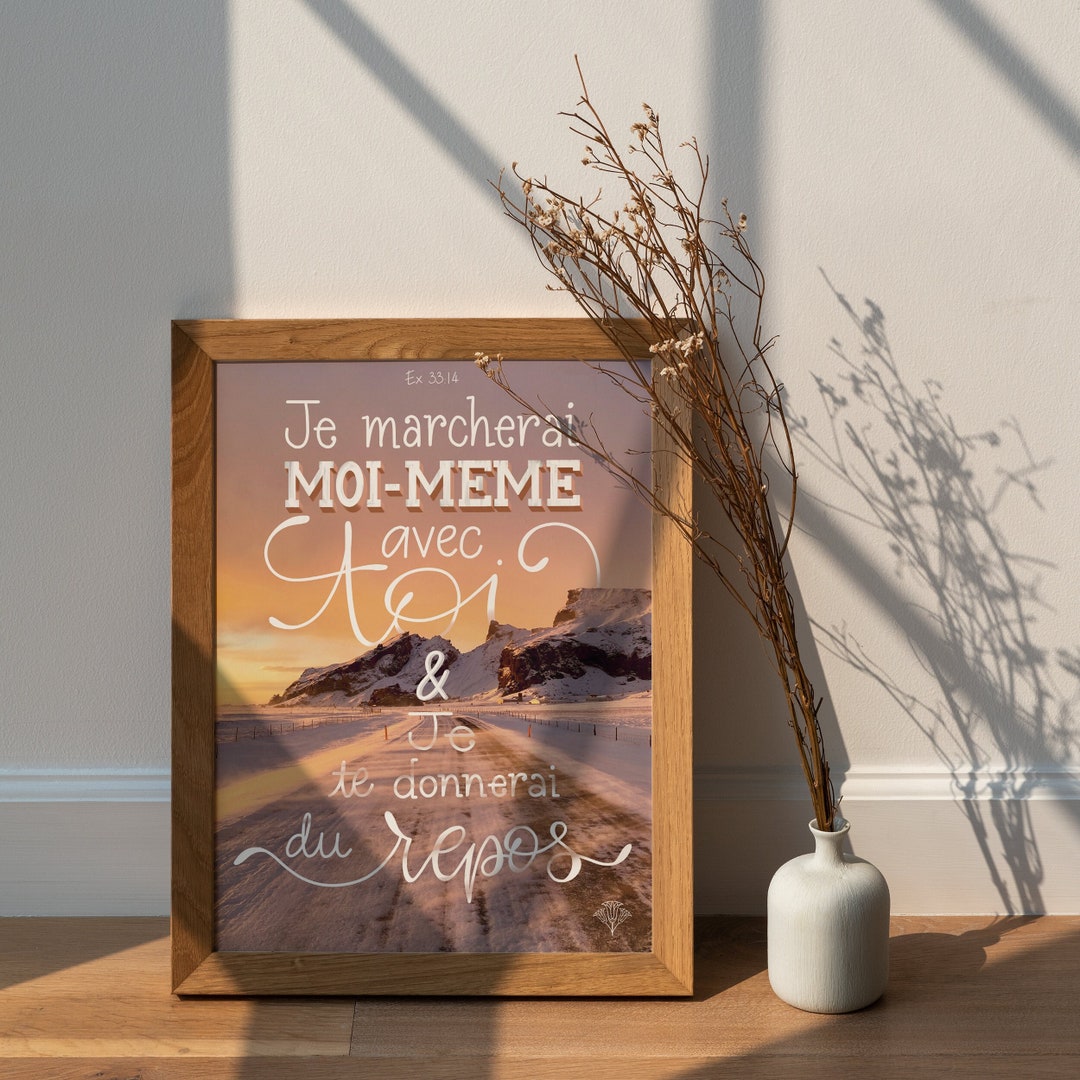 Poster Verse Exodus 33:14 Illustrated, Lettering, for Decoration, Size ...