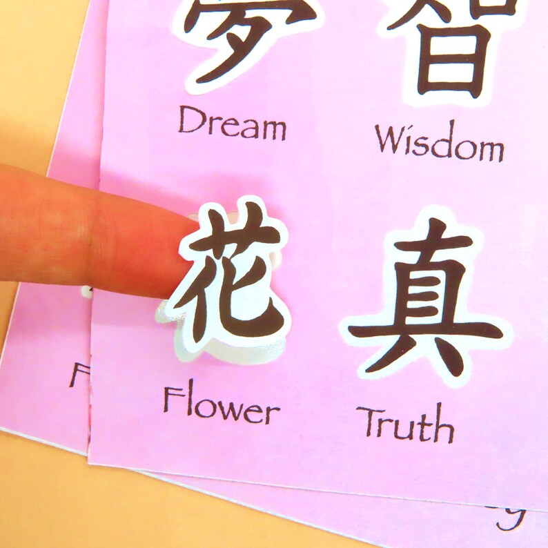 Japanese Kanji Sticker Sheet With Translations - Etsy