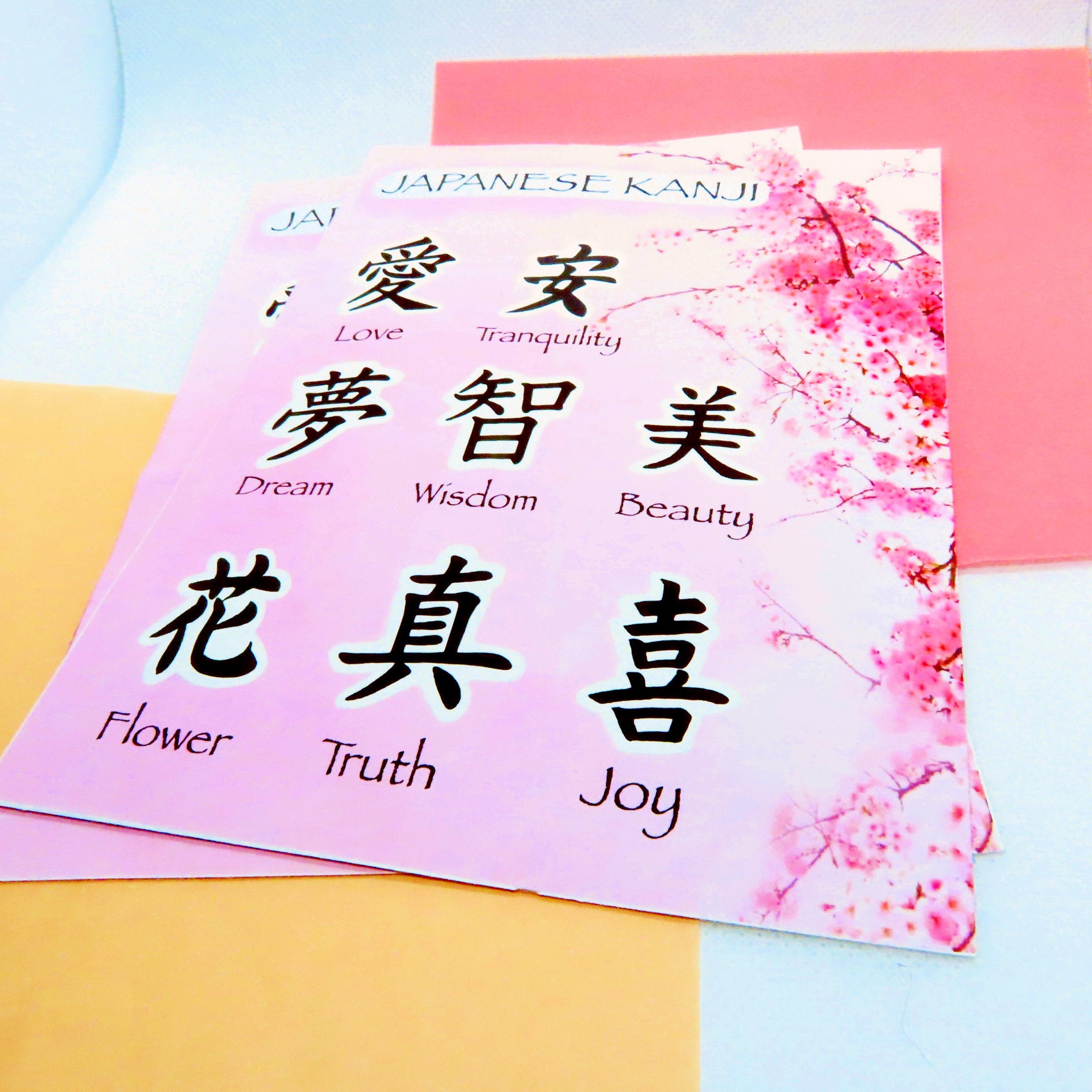 Japanese Kanji Sticker Sheet With Translations - Etsy Ireland