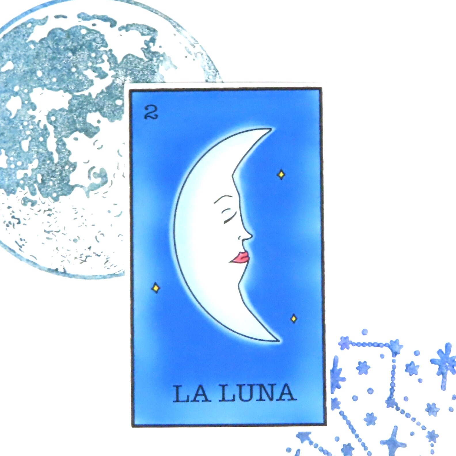 La Luna Moon Loteria Card Sticker - Etsy