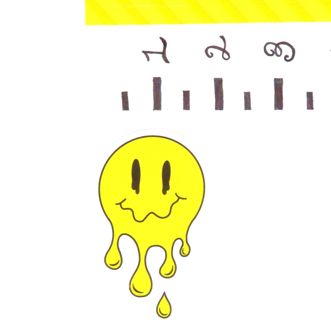 Melting Smiley Face Sticker - Etsy