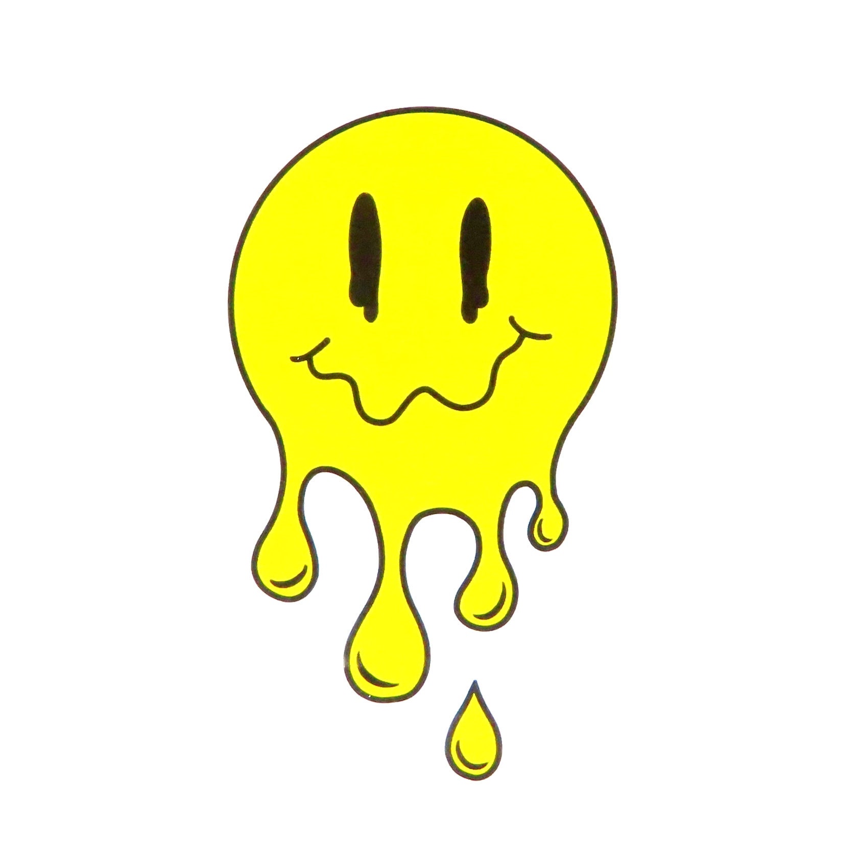 Melting Smiley Face Sticker - Etsy