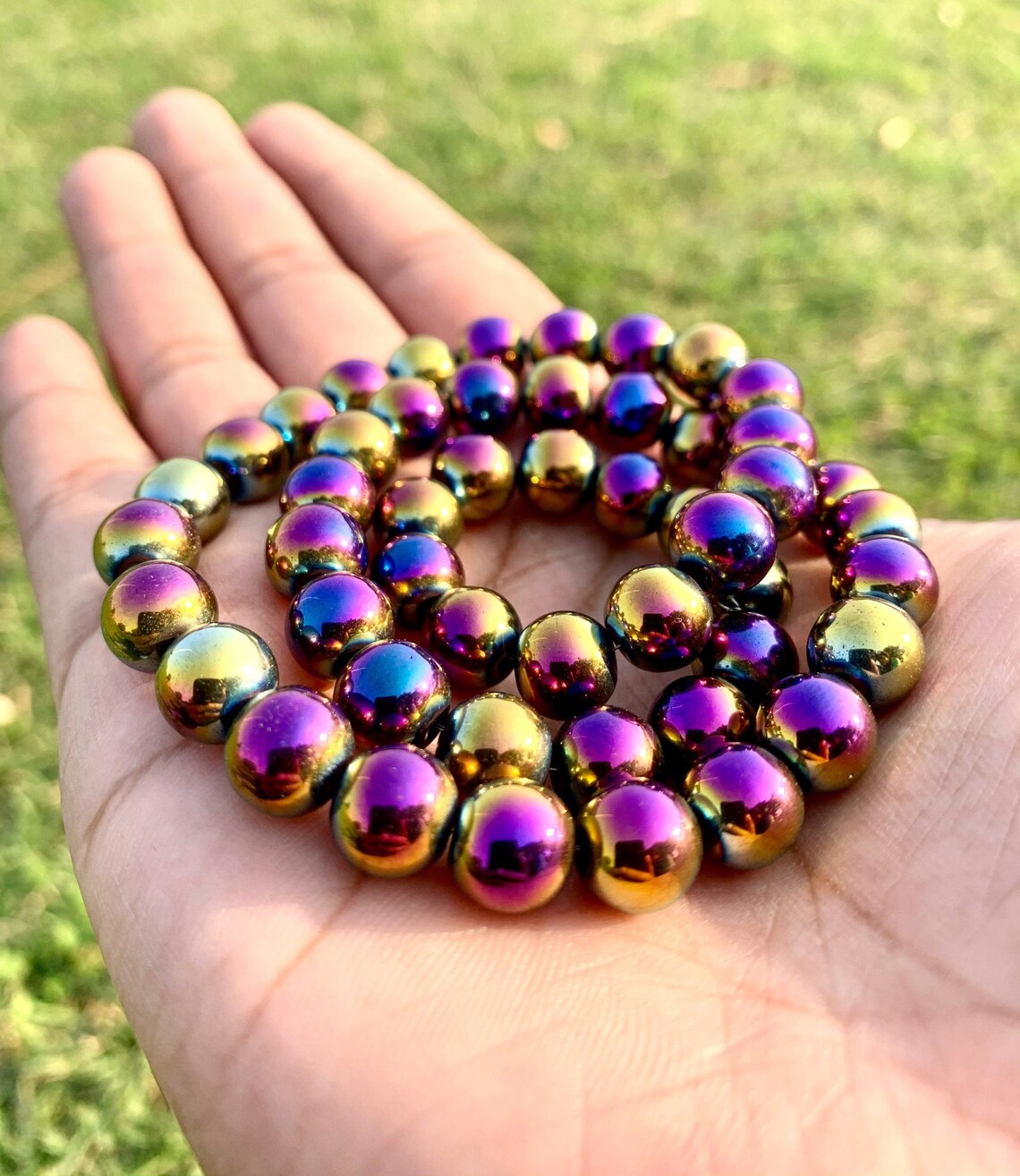 Multi-Color Hematite Beads Hematite Rainbow Plated Beads | Etsy